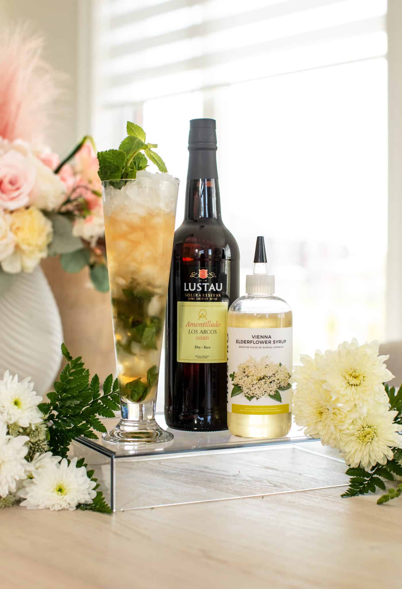 Bright & Sherry - Low-In-Alcohol Sherry and Elderflower Cocktail | Liquid Culture